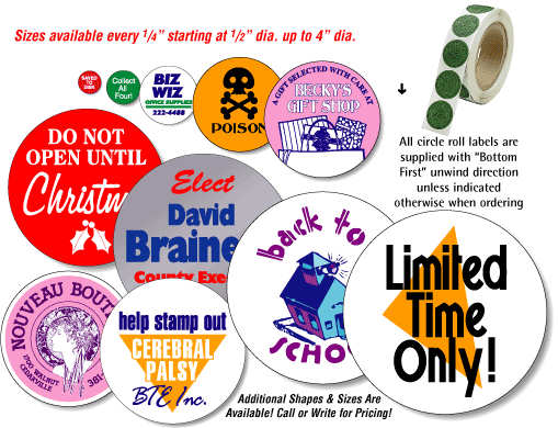 Round Labels and Circle Labels page for Labels-USA.com